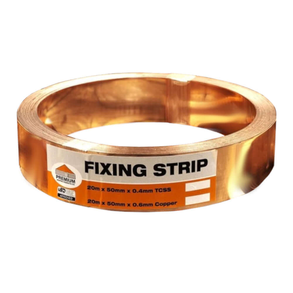 Premium Copper Fixing Strip: 20m x 50mm — Ashbrook Roofing Supplies LTD